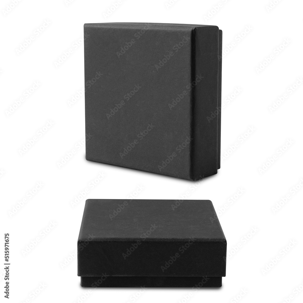 Black box mockup isolated on white background with clipping path. Stock ...