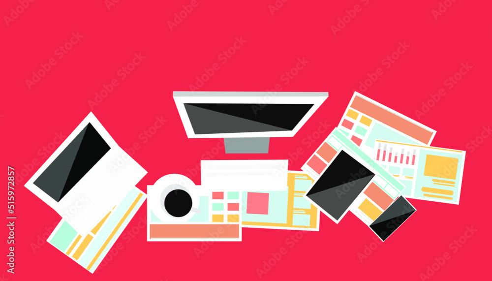 table work perspective top.idea and concept creativity illustration ...