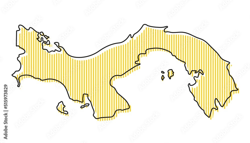Stylized simple outline map of Panama icon. Stock Vector | Adobe Stock
