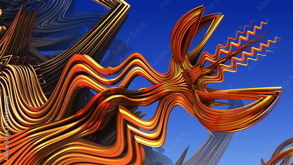 Alien construction and structures, abstract fantastic shapes of ancient ...