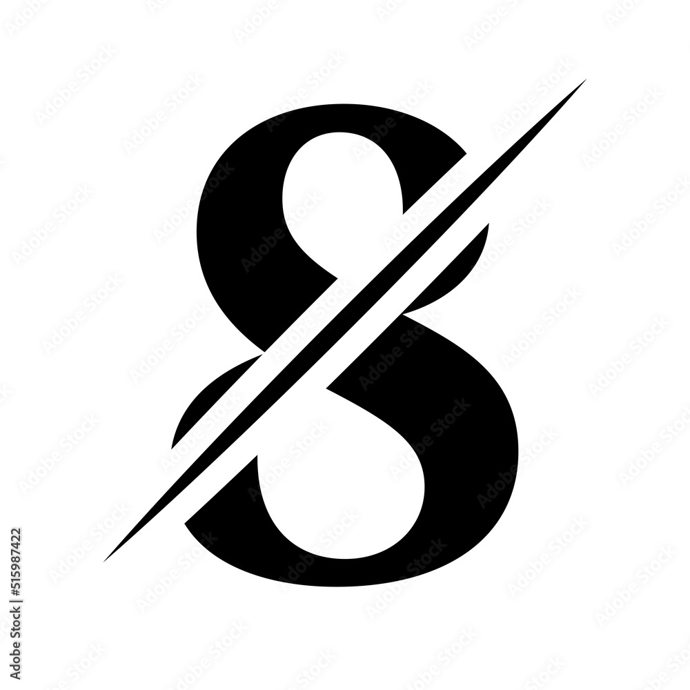 Letter 8 Luxury, Beauty and Fashion Logo Design . Monogram Letter 8 ...