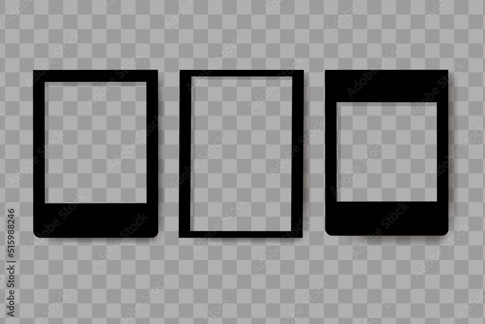 Set of realistic empty photo frames compositions.Modern photo frames ...