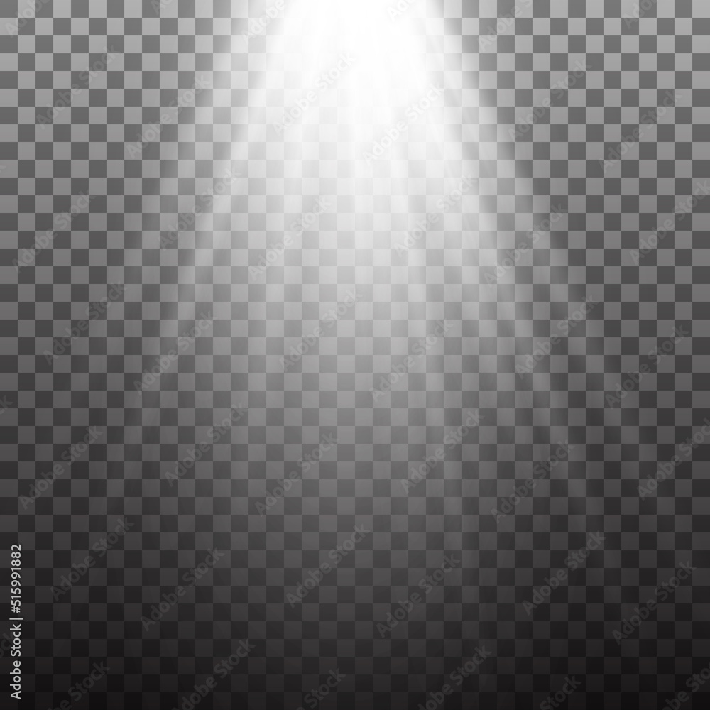 Effect spotlight on stage. Volume light on transparent background Stock ...