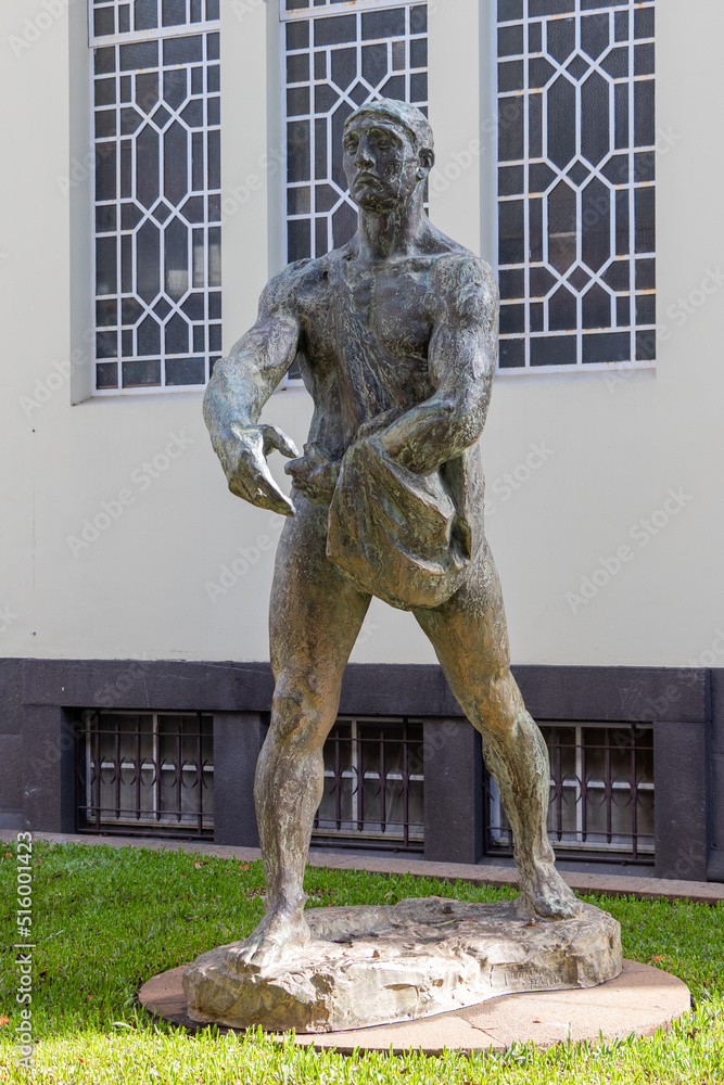 Visit Funchal O Semeador grain sower statue Stock Photo | Adobe Stock