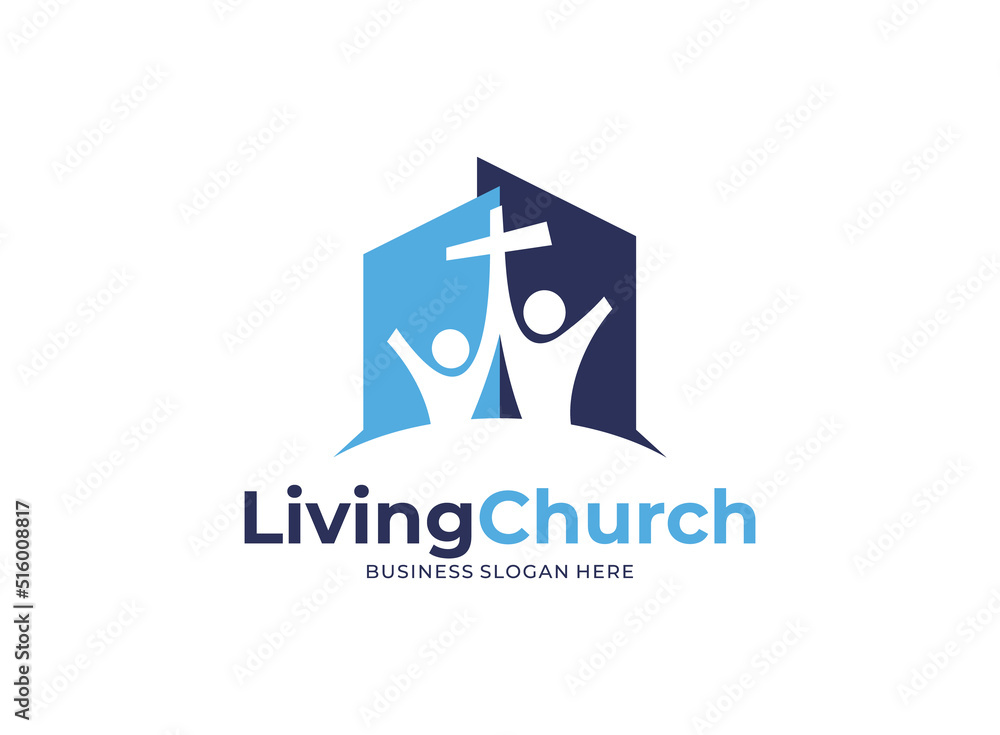 Illustration vector graphic of Living church logo designs concept ...
