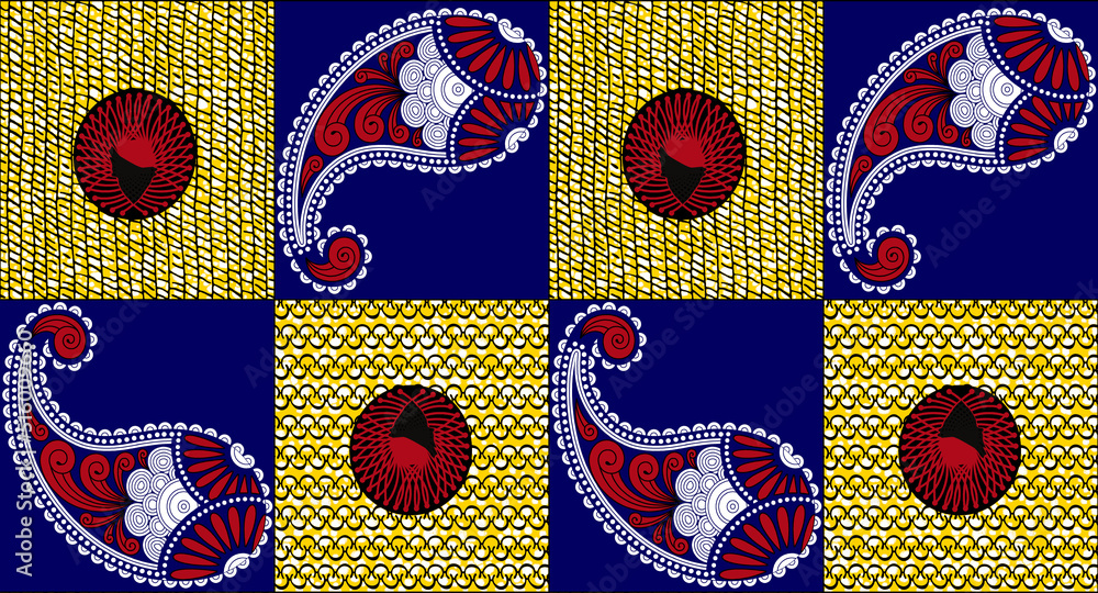 Digital Textile Design print Flower And ArtWork Batik super wax Ankara ...