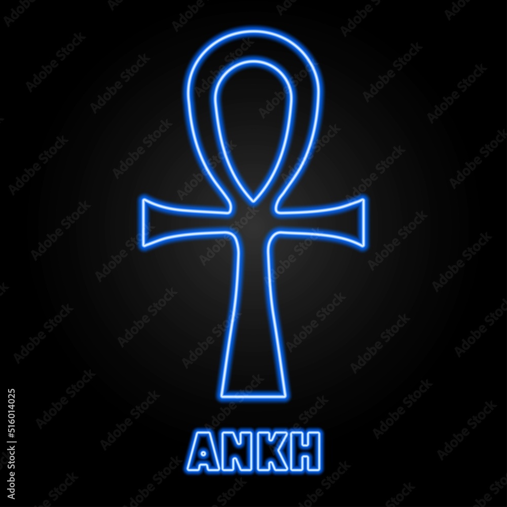 ankh neon sign, modern glowing banner design, colorful modern design ...