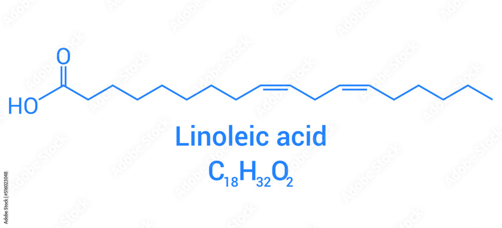 chemical structure of linoleic acid (C18H32O2) Stock Vector | Adobe Stock