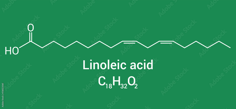 chemical structure of linoleic acid (C18H32O2) Stock Vector | Adobe Stock