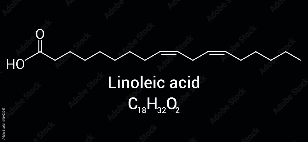 chemical structure of linoleic acid (C18H32O2) Stock Vector | Adobe Stock
