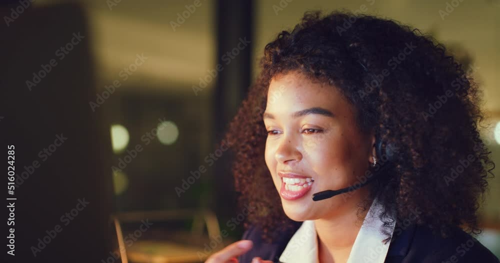 Vídeo do Stock: Young female center agent talking and giving advice to ...