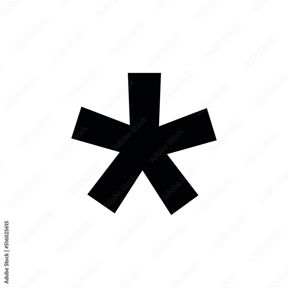 Asterisk in English grammar vector illustration Stock Vector | Adobe Stock