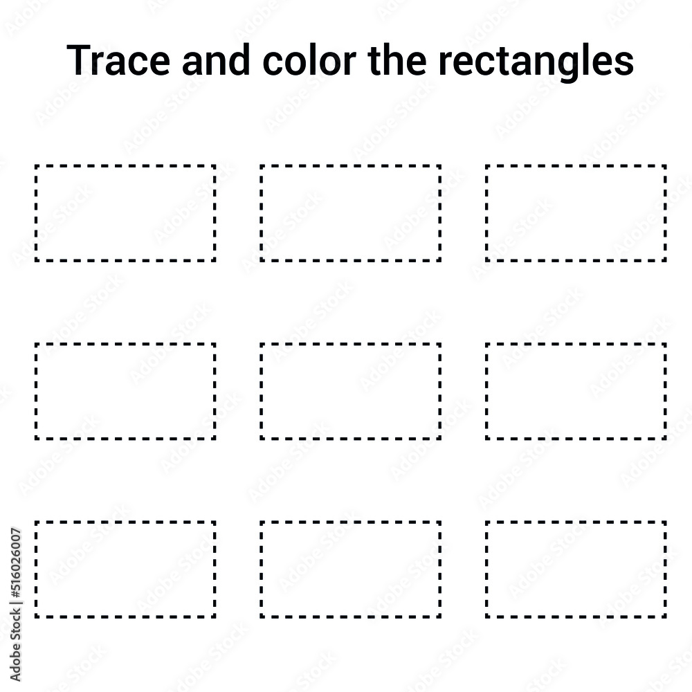 trace and color the rectangles Stock Vector | Adobe Stock