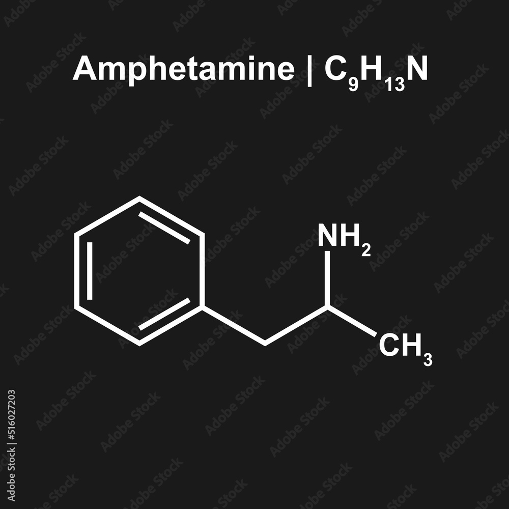 Amphetamine Molecule (C9H13N) Chemical Structure. Vector Illustration. Stock Vector | Adobe Stock