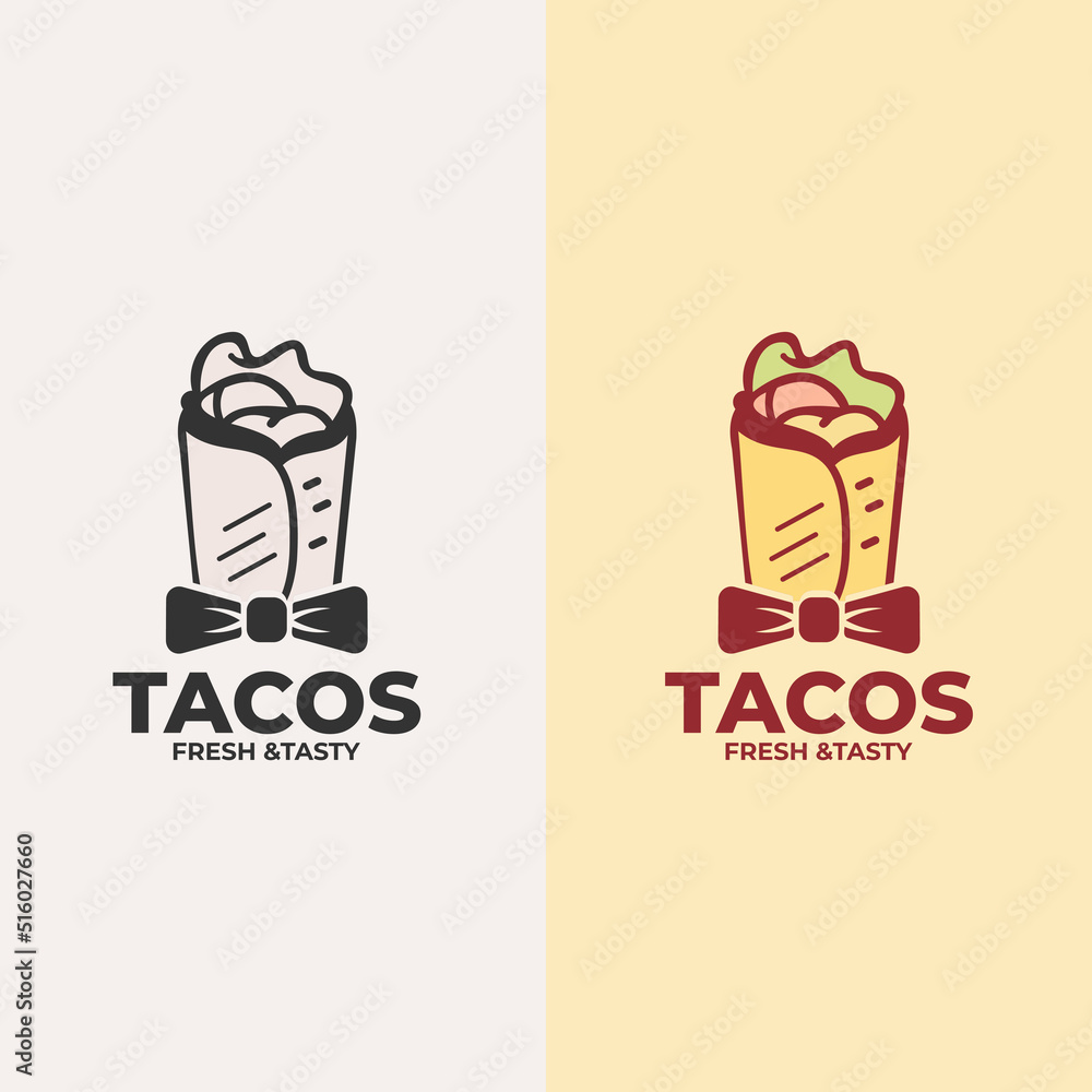 Tacos logo design vector illustration. good for restaurant menu and ...