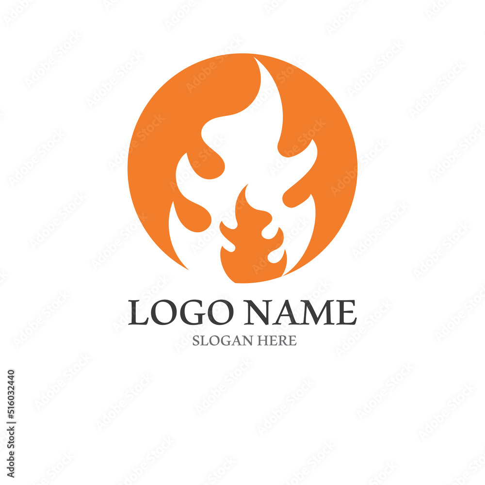 blazing fire, embers, fireball logo and symbol vector image. with ...