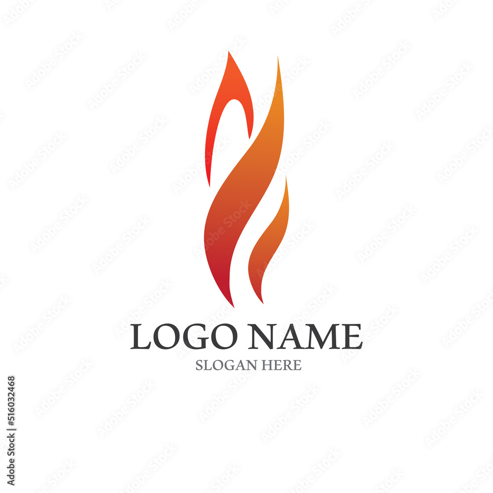 blazing fire, embers, fireball logo and symbol vector image. with ...