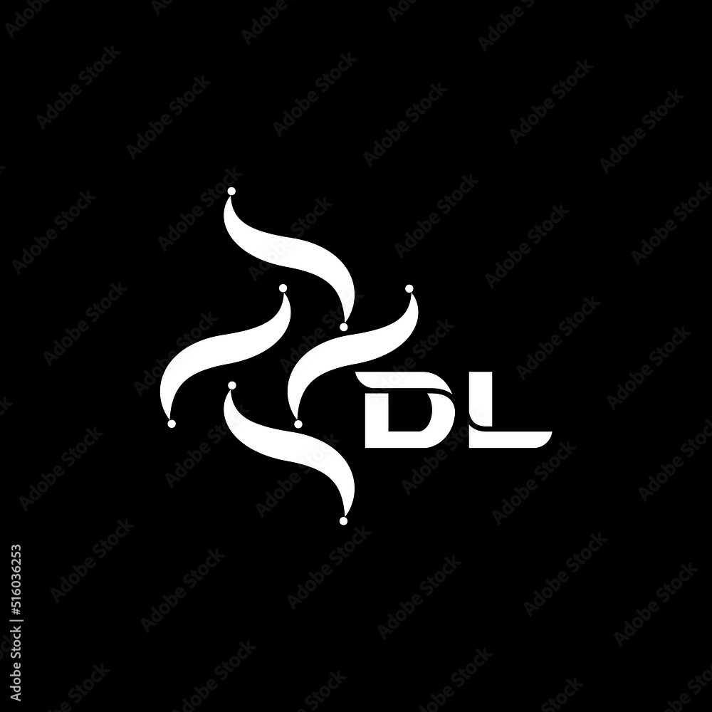 DL letter logo design on black background. DL creative technology ...
