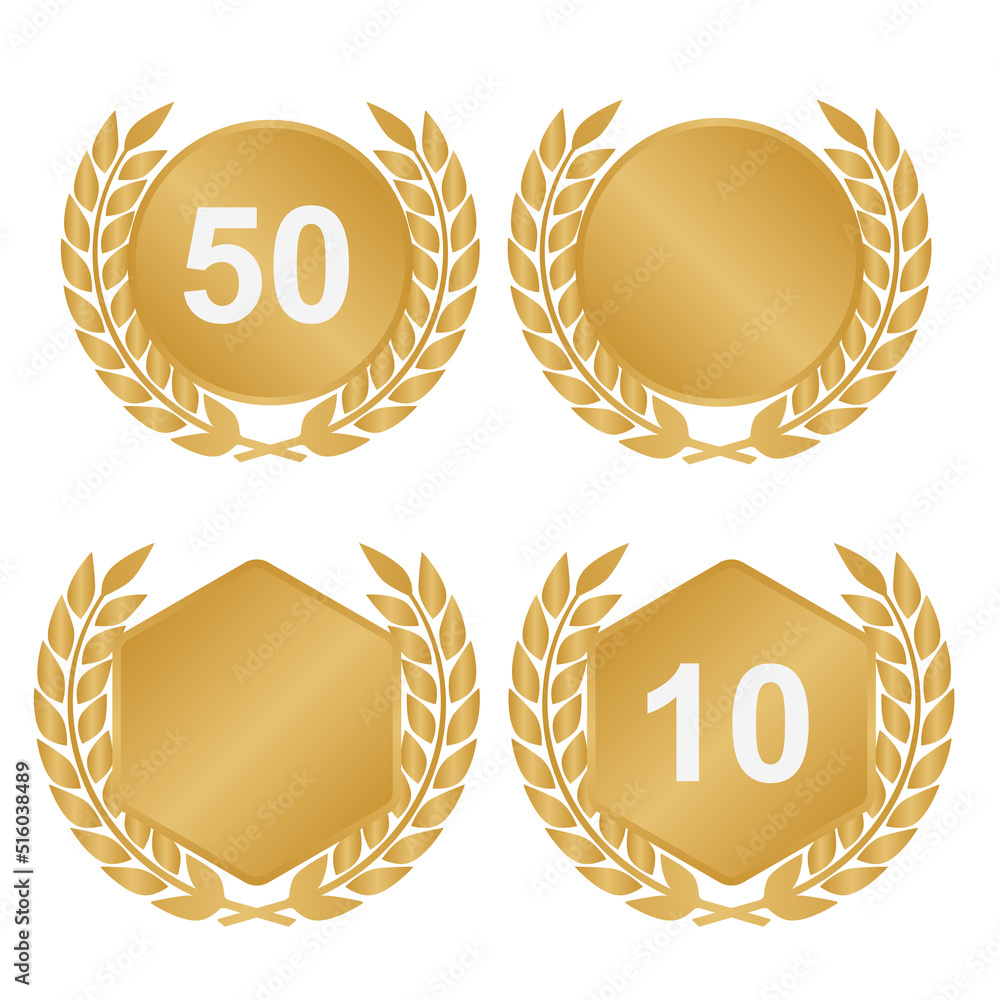 Anniversary badge celebration golden labels. Badges anniversary set ...