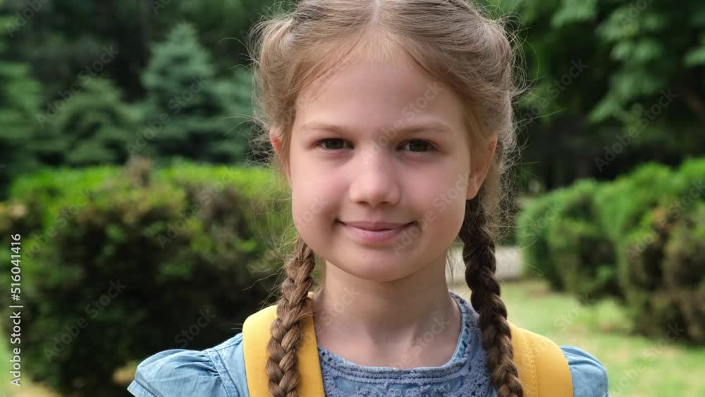 Portrait of child elementary school student. Back to school. Education ...