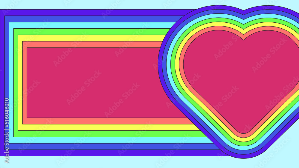 colorful rainbow heart frame wallpaper illustration, perfect for ...