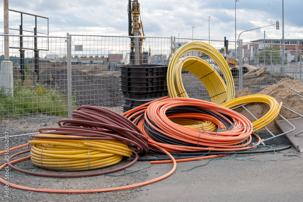 Installations of Communications development, Large coils reel of PVC ...