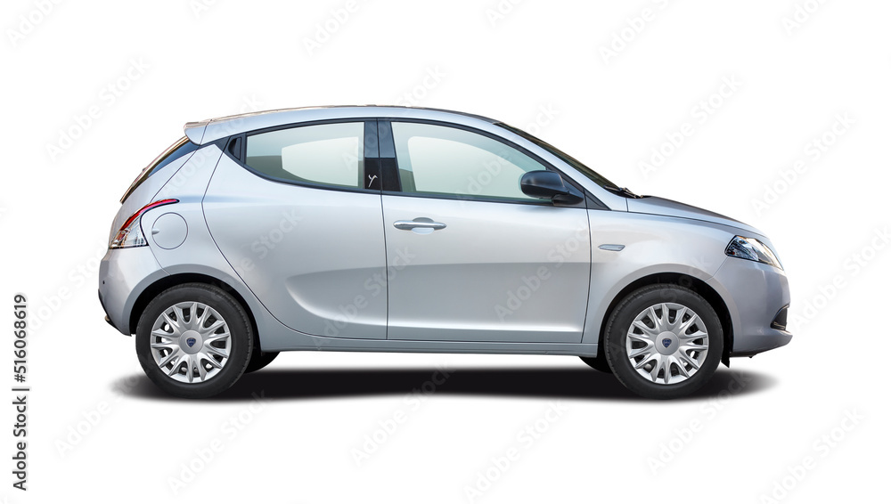 Lancia Ypsilon car, side view isolated on white background, 23 January ...