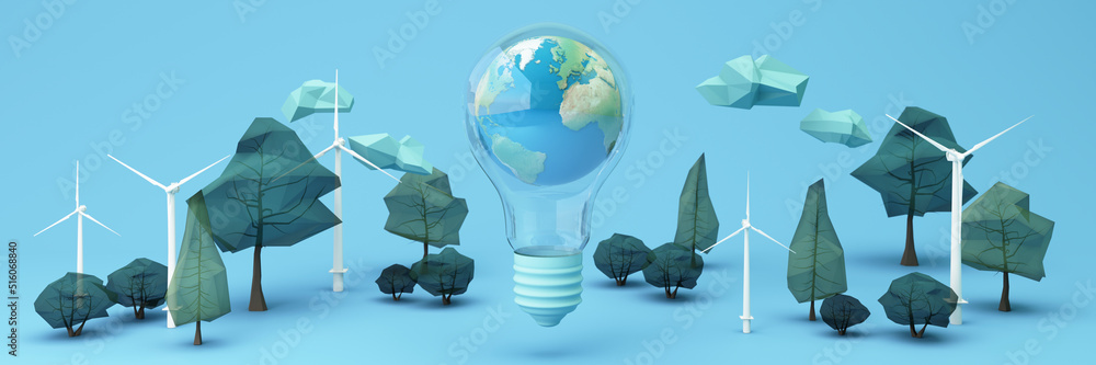 Clean energy concept on World Environment Day, sustainable energy or ...