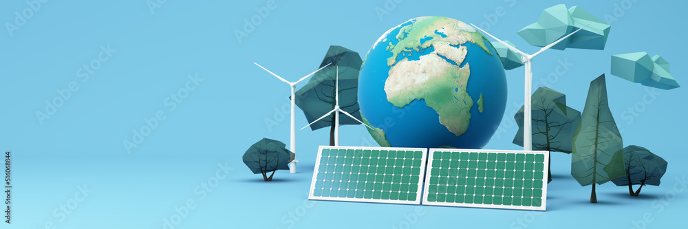Clean energy concept on World Environment Day, sustainable energy or ...