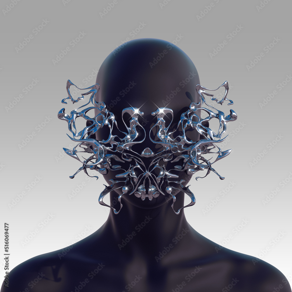 ภาพประกอบสต็อก Abstract concept sculpture illustration from 3D ...