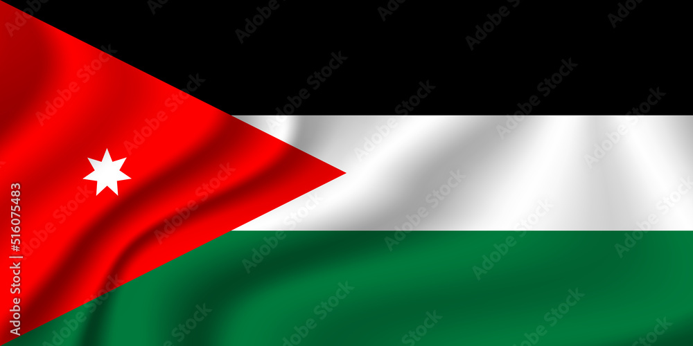 Flag of Jordan. National symbol in official colors. Template icon ...