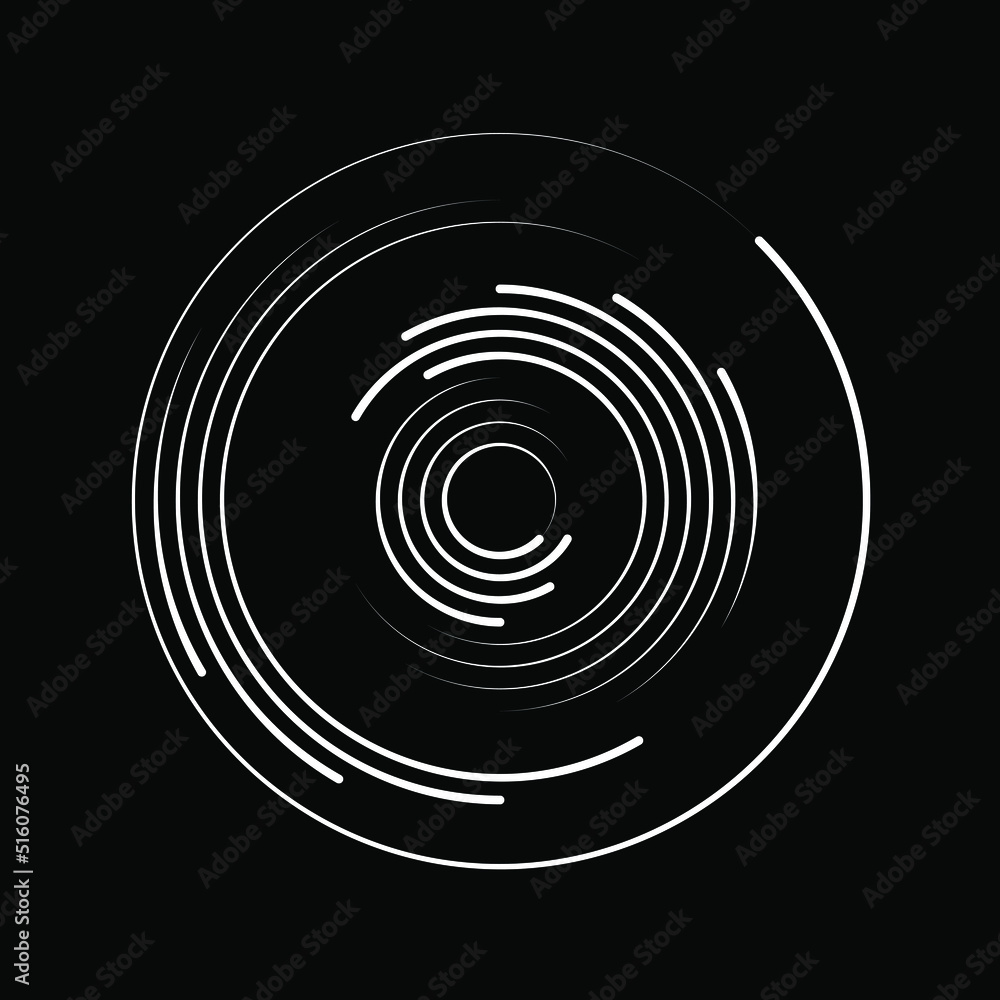 Abstract white speed lines in circle form. Vector illustration. Trendy ...