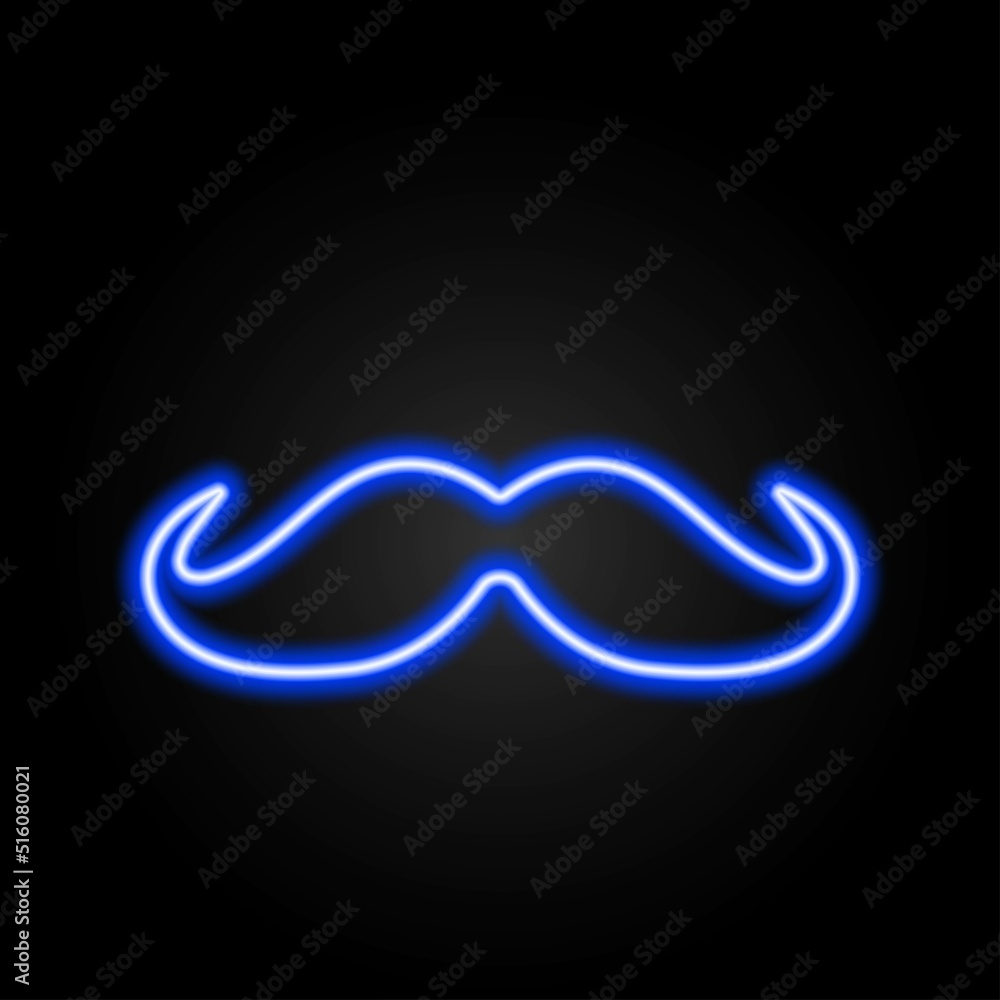 mustache neon sign, modern glowing banner design, colorful modern ...