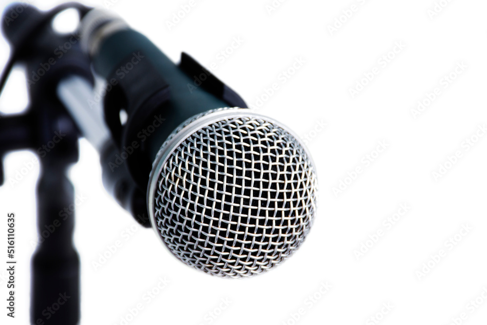 top view of famous vocalist stage microphone Stock Photo | Adobe Stock