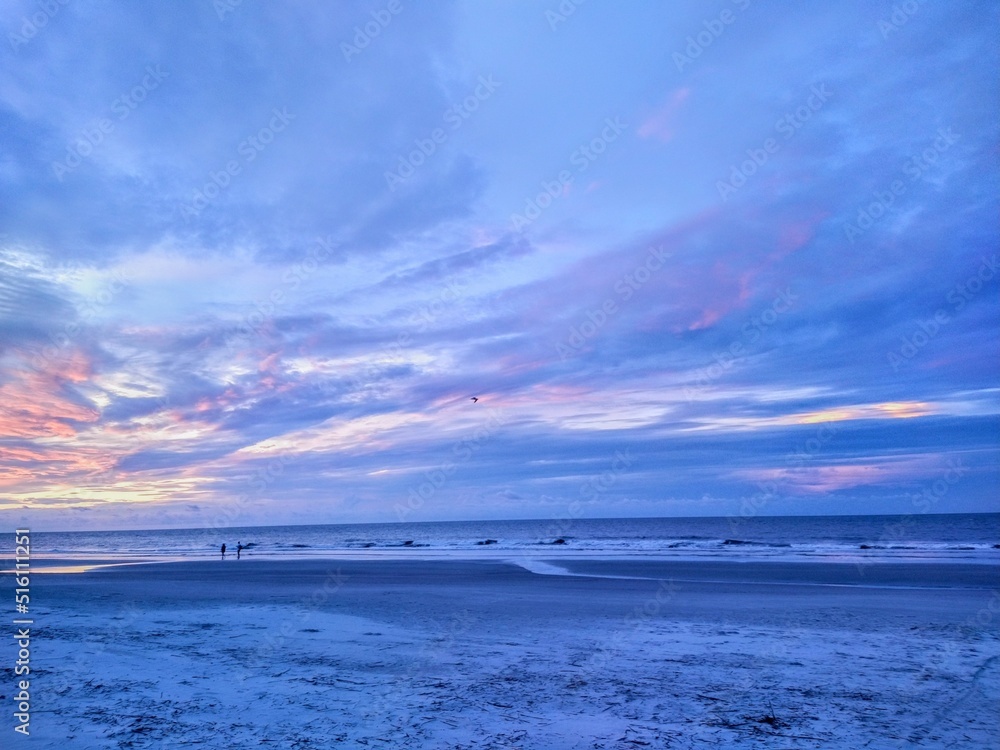 Early Morning Beach Ocean Sunrise Shore Landscape Stock Photo | Adobe Stock
