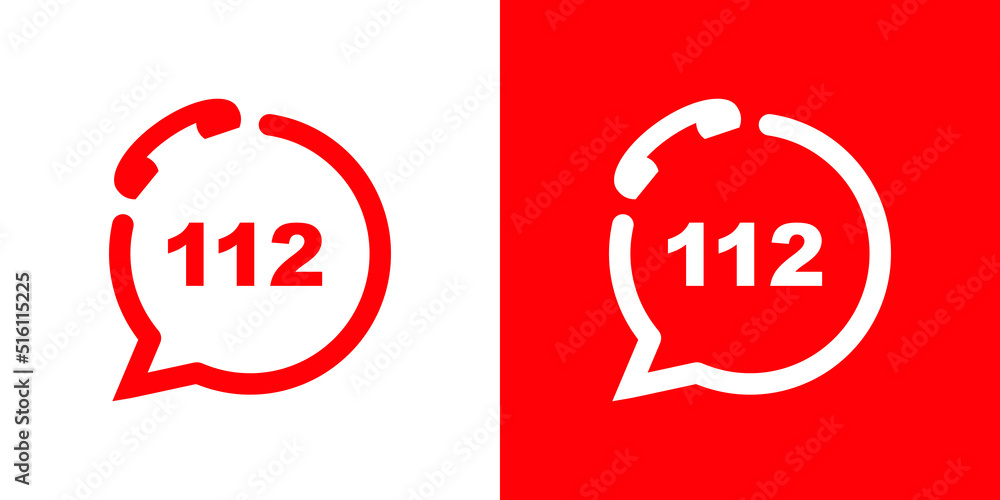 112 emergency sign Stock Vector | Adobe Stock