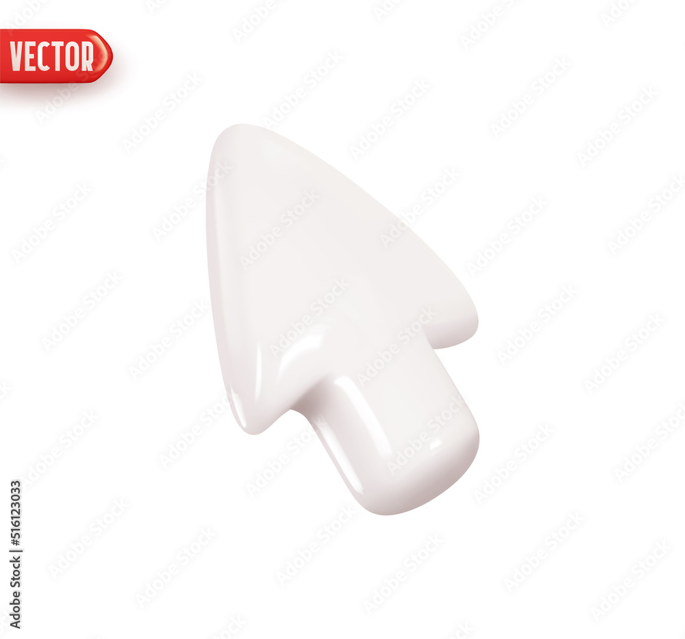 Arrow cursor. computer pointer arrow. Realistic 3d design In plastic ...