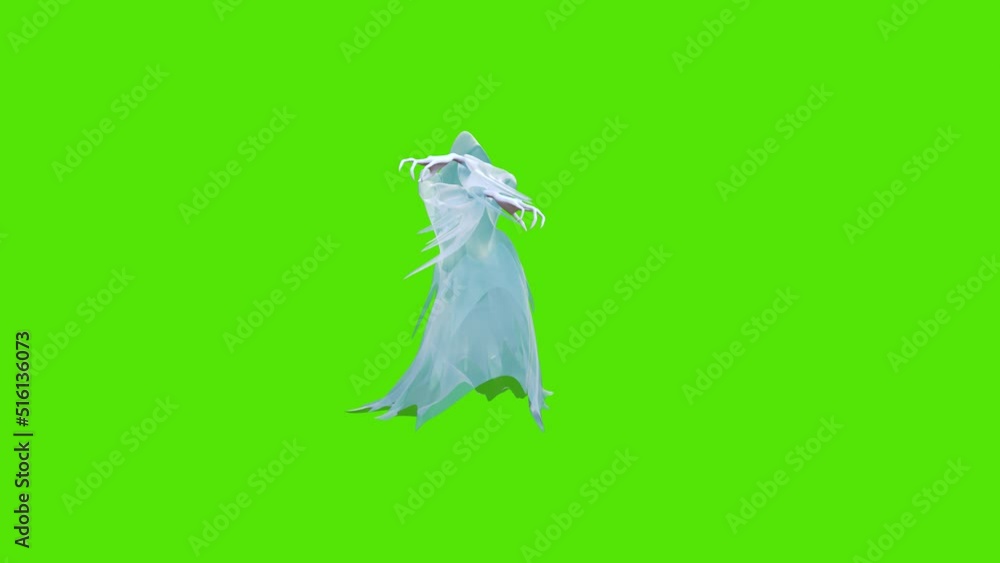 Scary Ghost Attack Green Screen Horror Halloween Monster 3D Rendering ...