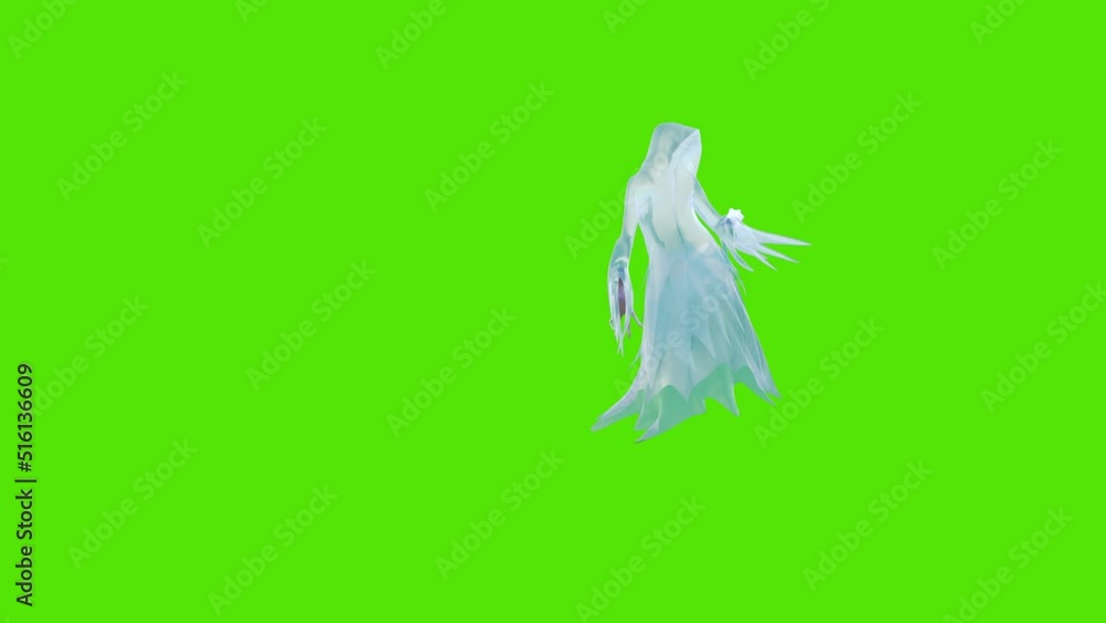 Scary Ghost Idle Side Green Screen Horror Halloween Monster 3D ...
