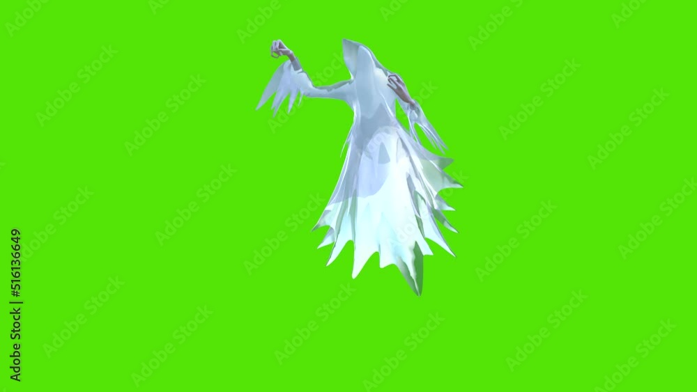 Scary Ghost Power Green Screen Horror Halloween Monster 3D Rendering ...