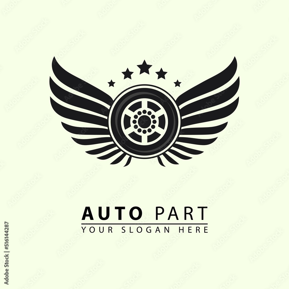 winged car tire logo vector icon Stock Vector | Adobe Stock