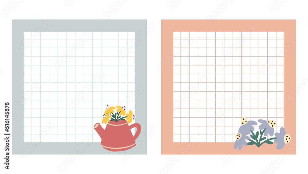 cute memo notepad set - cute memo template - planner, journal, agenda ...