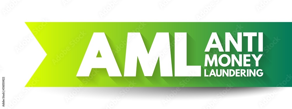 AML - Anti Money Laundering acronym, business concept background Stock ...