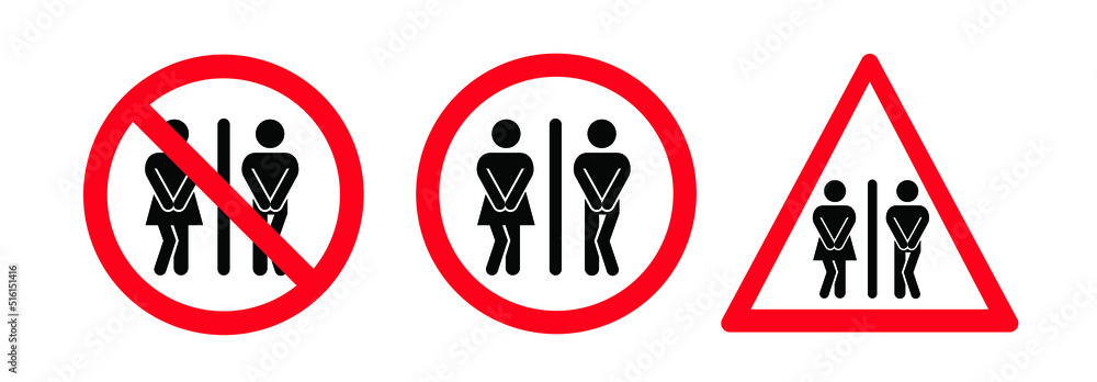 Restroom or bathroom for man and woman to peeing. Human toilets logo ...