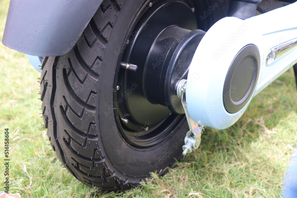 Electric scooter rear wheel with hub dc motor and breaks. Future clean ...