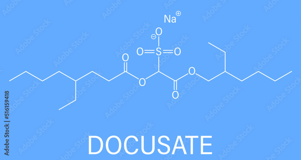 Skeletal formula of Docusate or dioctyl sulfosuccinate stool softener ...