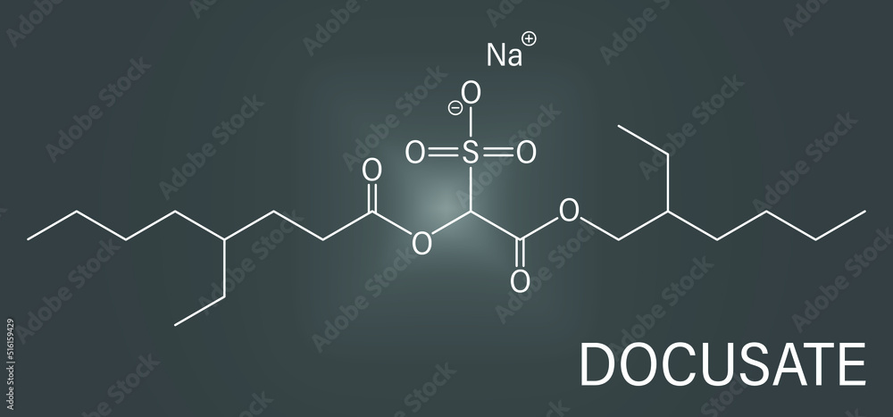 Skeletal formula of Docusate or dioctyl sulfosuccinate stool softener ...