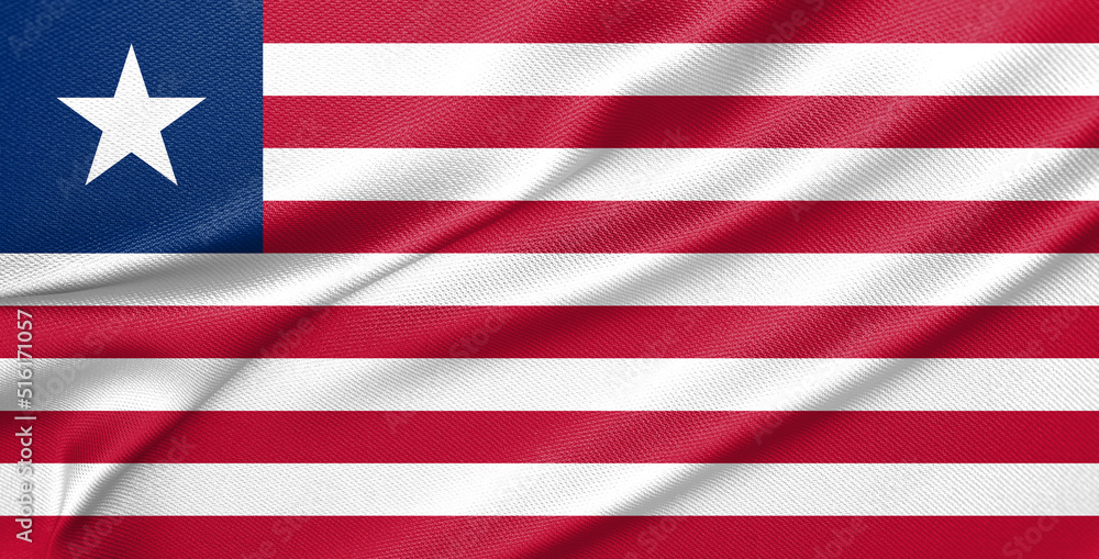 National flag Liberia, Liberia flag, fabric flag Liberia, 3D work and ...