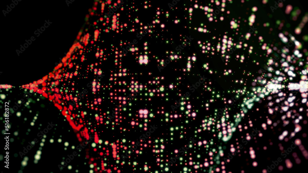 Red and green glitter moving texture, blinking sparkles and dots on ...