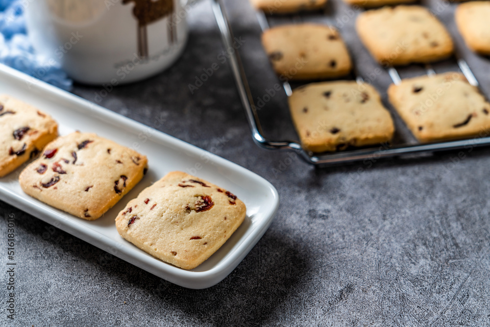 Cranberry Cookies on Cement Tabletop Stock Photo | Adobe Stock